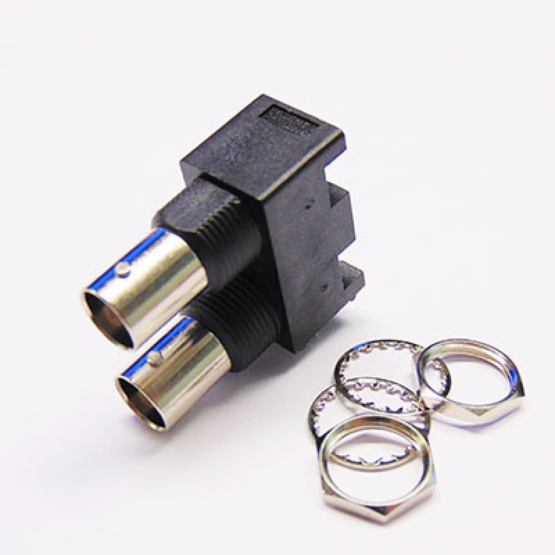 Dual Port Vertical BNC Socket Connector from Cambridge Electronics