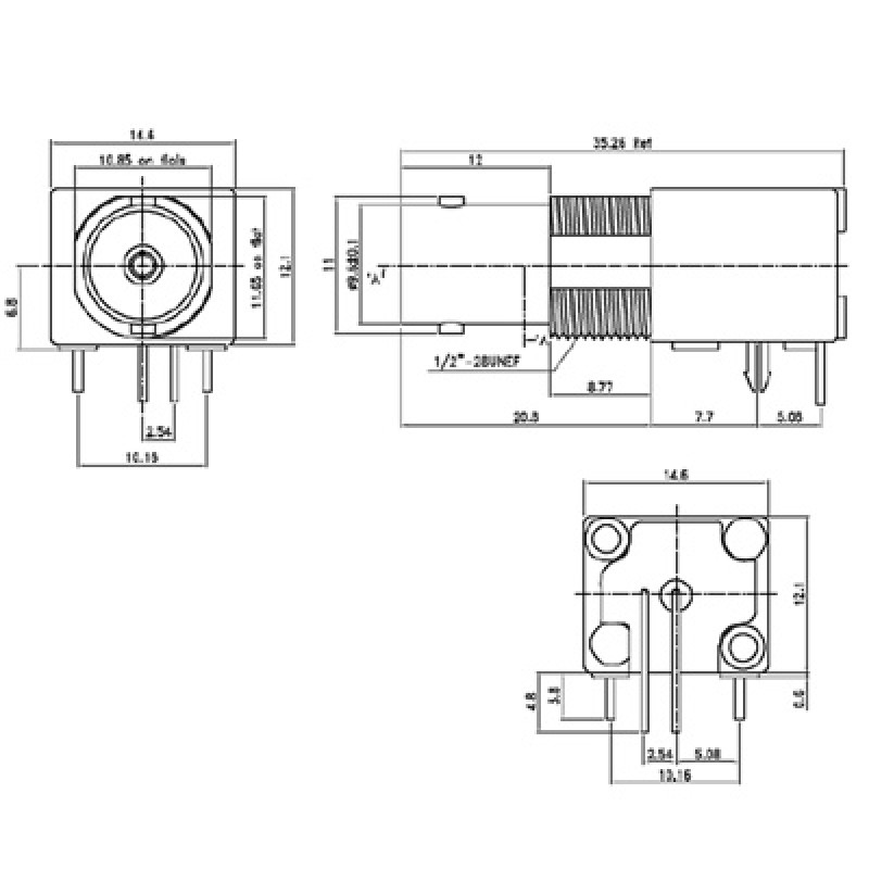 1GHz Low Profile BNC Right Angle Connector from Cambridge Electronics
